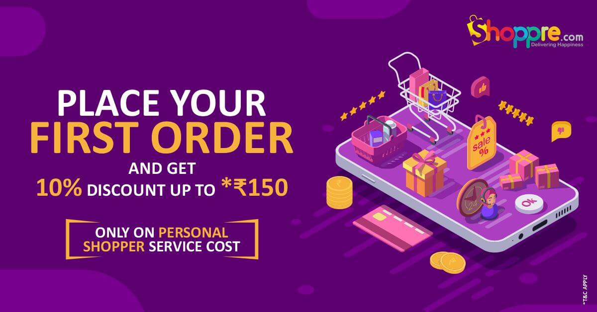 Place Your 1st Order from India | ₹150 Off | Shoppre.com